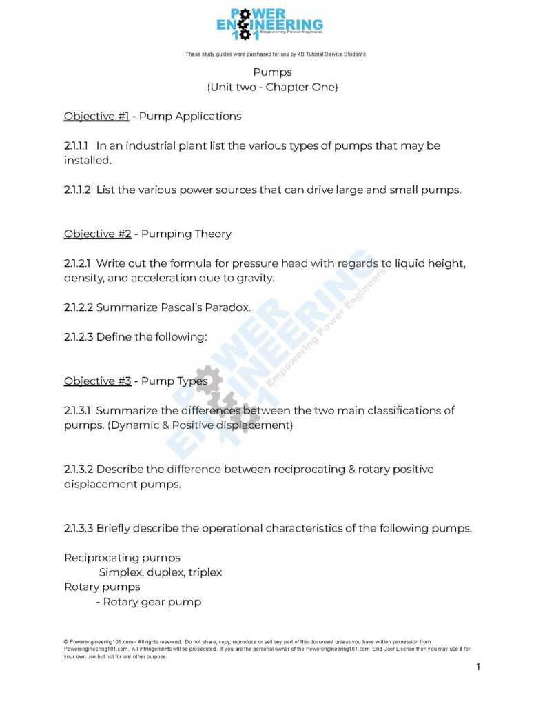 Chapter One – Pump Types – Power Engineering 101