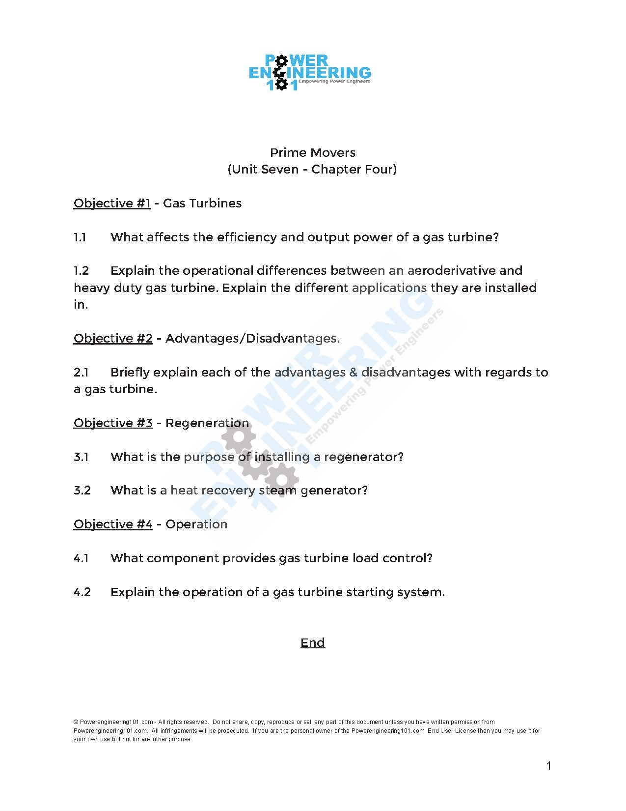 Chapter Four – Gas Turbines – Power Engineering 101